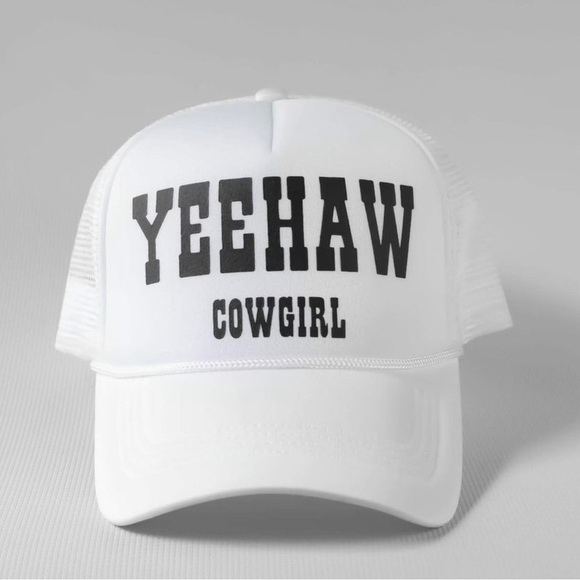 Accessories | Yeehaw Cowgirl Country Western Trucker Cap Hat New White ...
